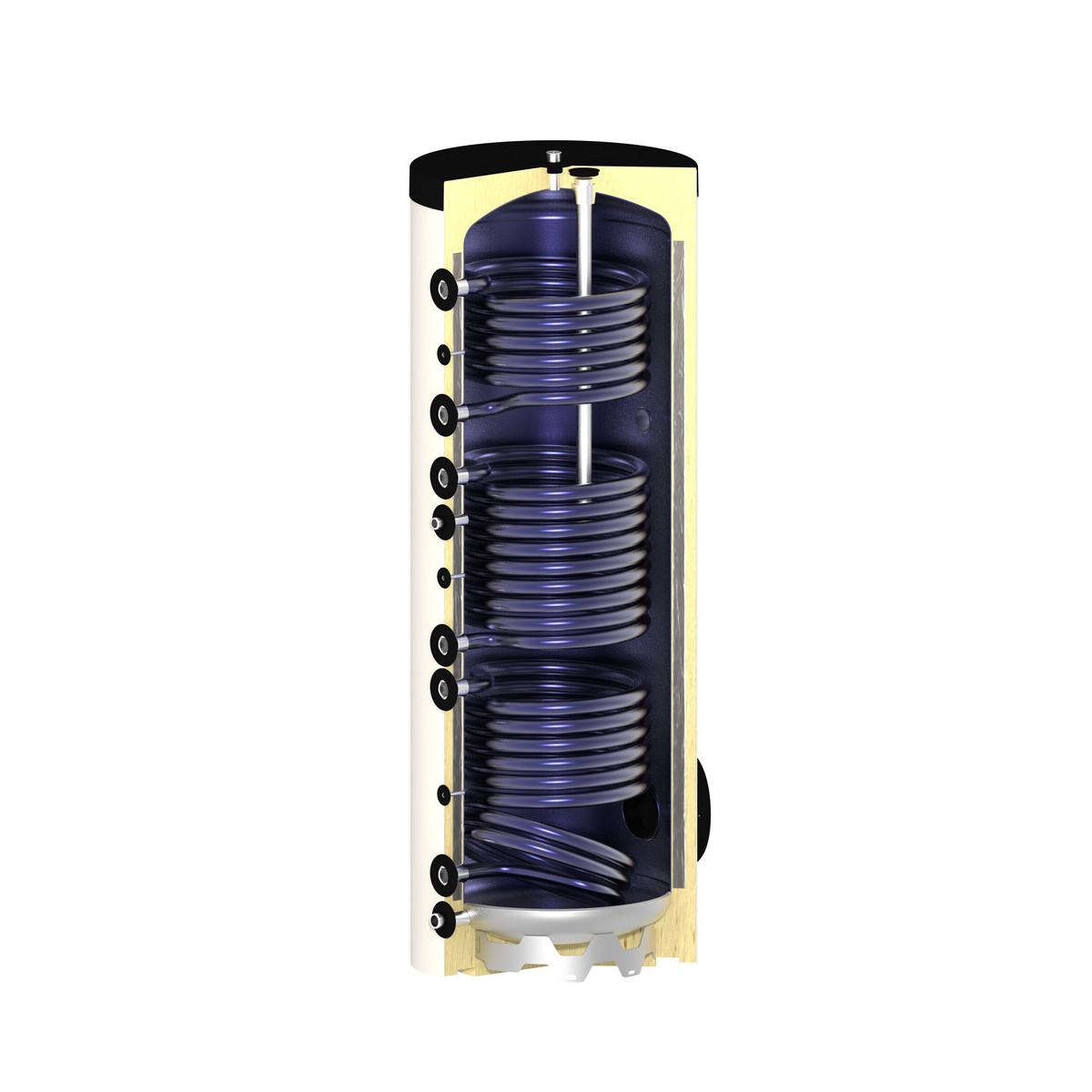 OEG solar storage tank 3Plus 300 litres with 3 smooth-pipe heat excha
