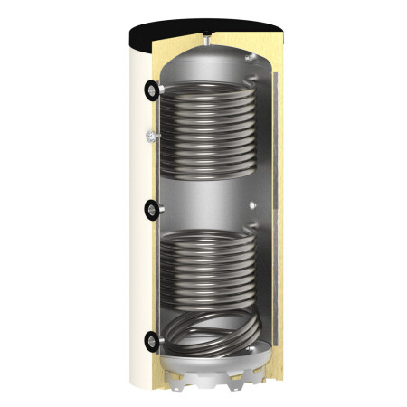 OEG Buffer storage tank 500 litres with 2 smooth pipe heat exchangers