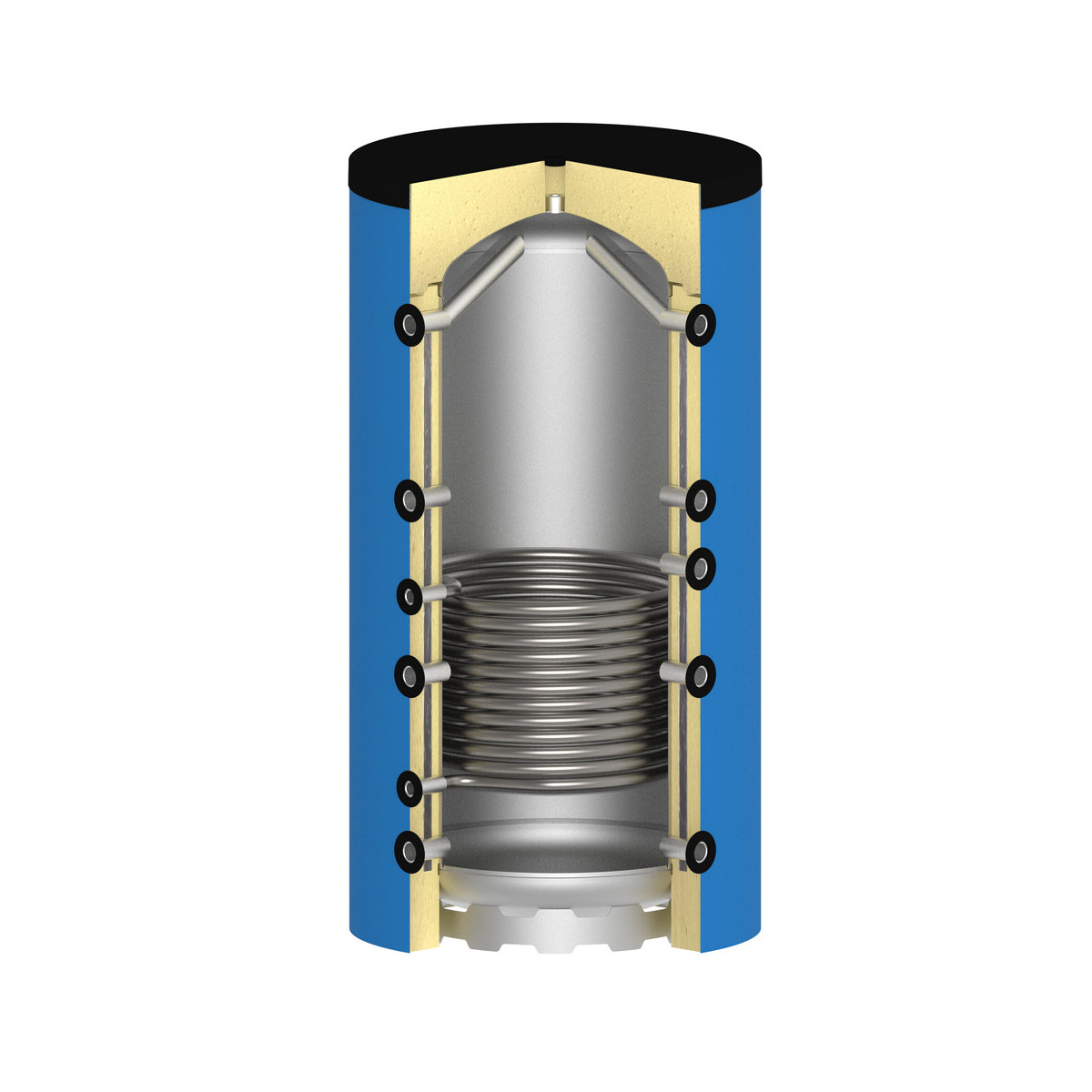 OEG Buffer storage tank 800 litres with 1 smooth pipe heat exchanger