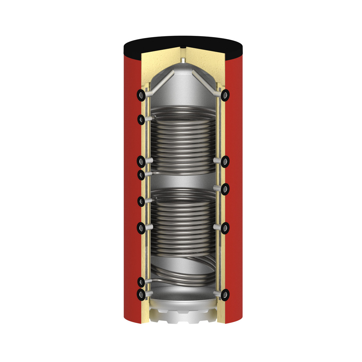 OEG Buffer storage tank 1,000 litres with 2 smooth pipe heat exchange