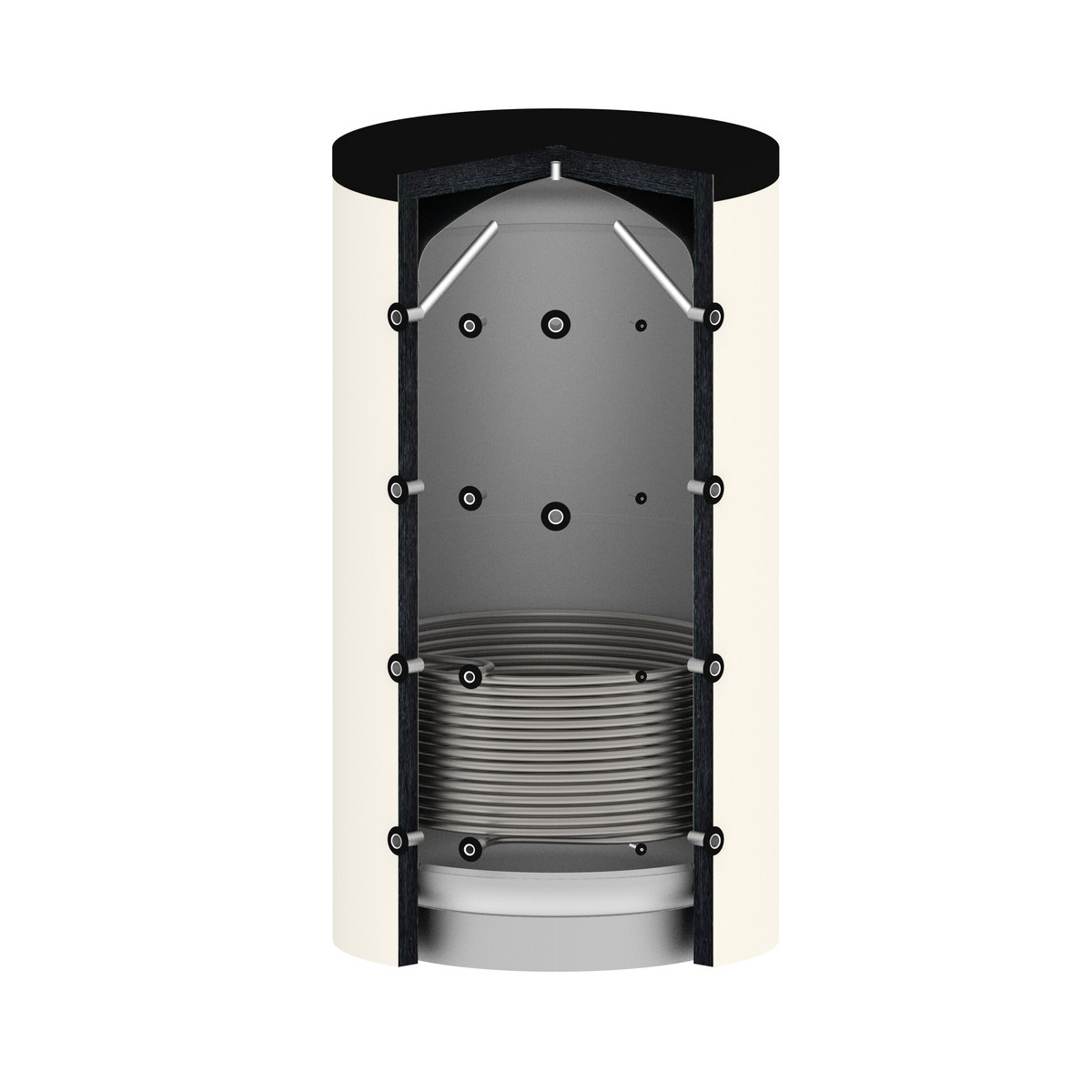 OEG Buffer storage tank 4,000 litres with 1 smooth pipe heat exchange