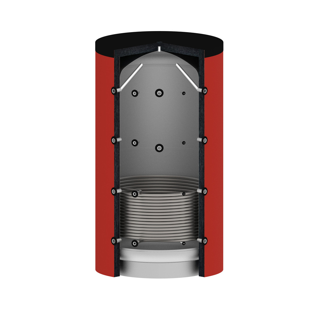 OEG Buffer storage tank 4,000 litres with 1 smooth pipe heat exchange